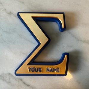 Personalized Sigma Gamma Rho Wall Art in Blue and Gold | Great Gift ...