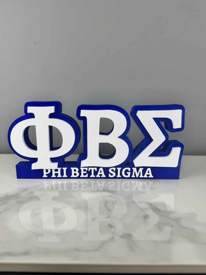 Personalized Phi Beta Sigma 3D Printed Desk Sign: Blue & White 11-inch Plaque - Etsy