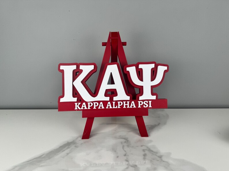 Personalized Kappa Alpha Psi 3D Printed Desk Sign: Red & White 11-inch ...