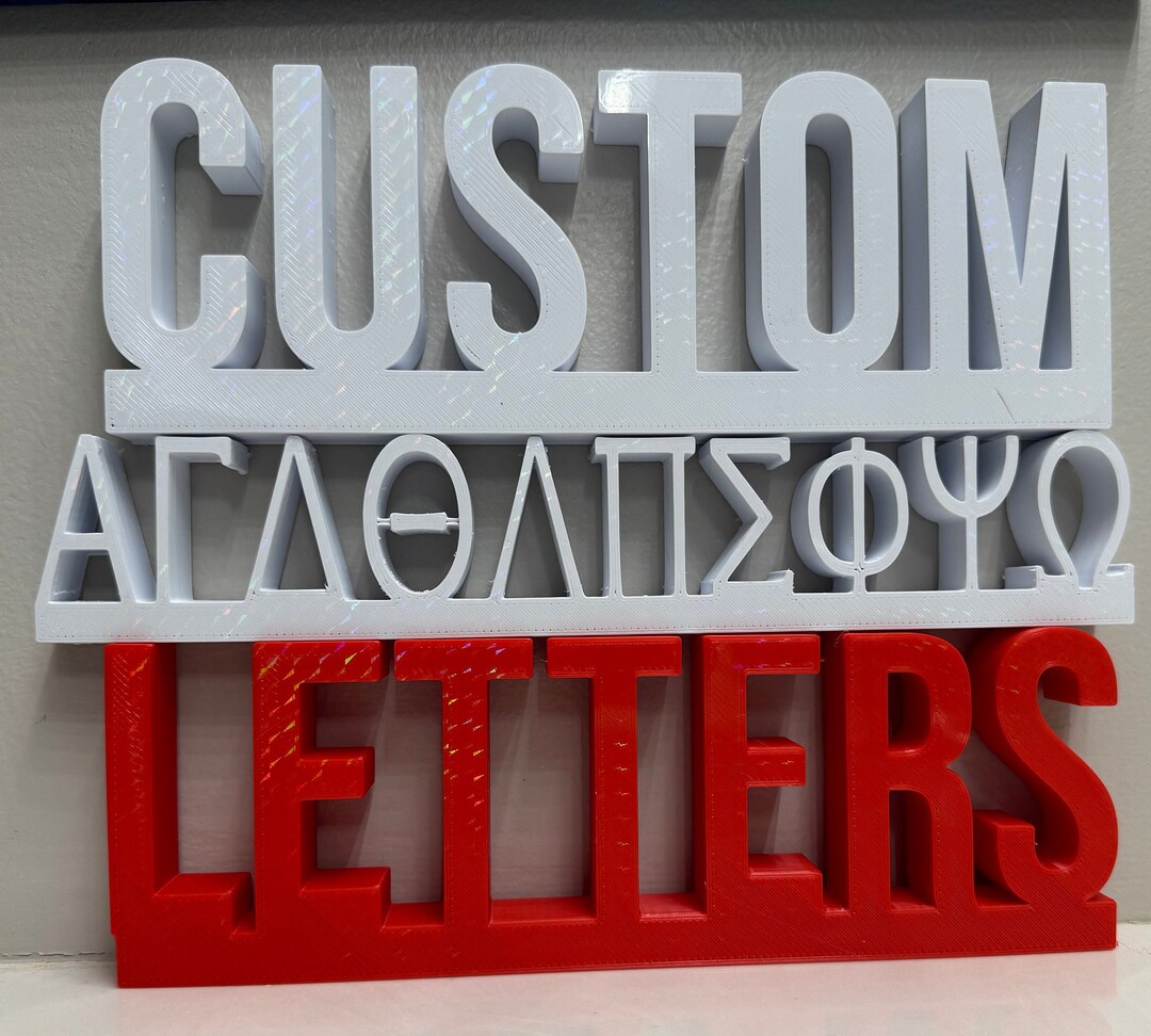 Personalized 3D Printed Greek Letters Choose Your Size and Color Mount ...