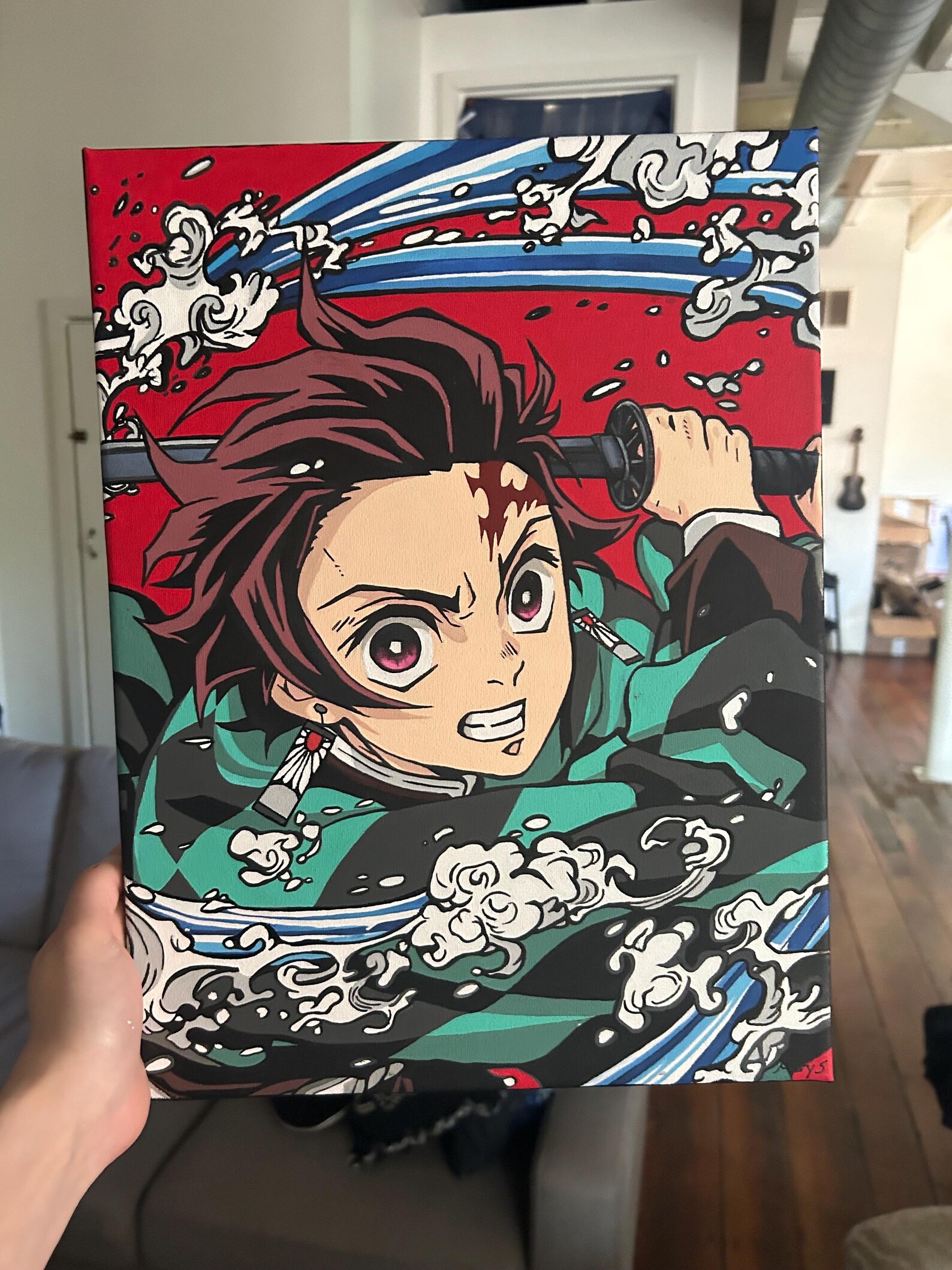 Demon Slayer Acrylic Painting Tanjiro Kamado - Etsy