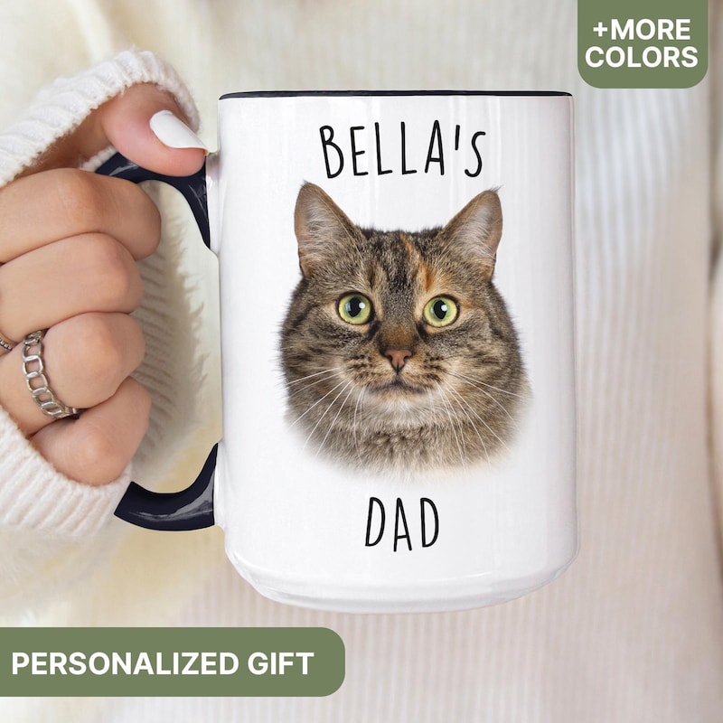 Custom Cat Dad Mug Large - Etsy