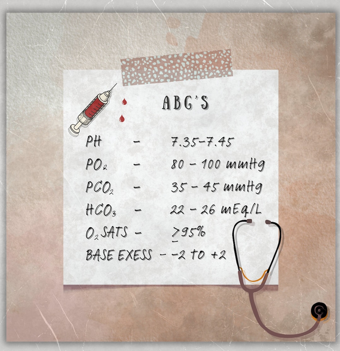 Nurse Cheat Sheet Abg's Arterial Blood Gas - Etsy