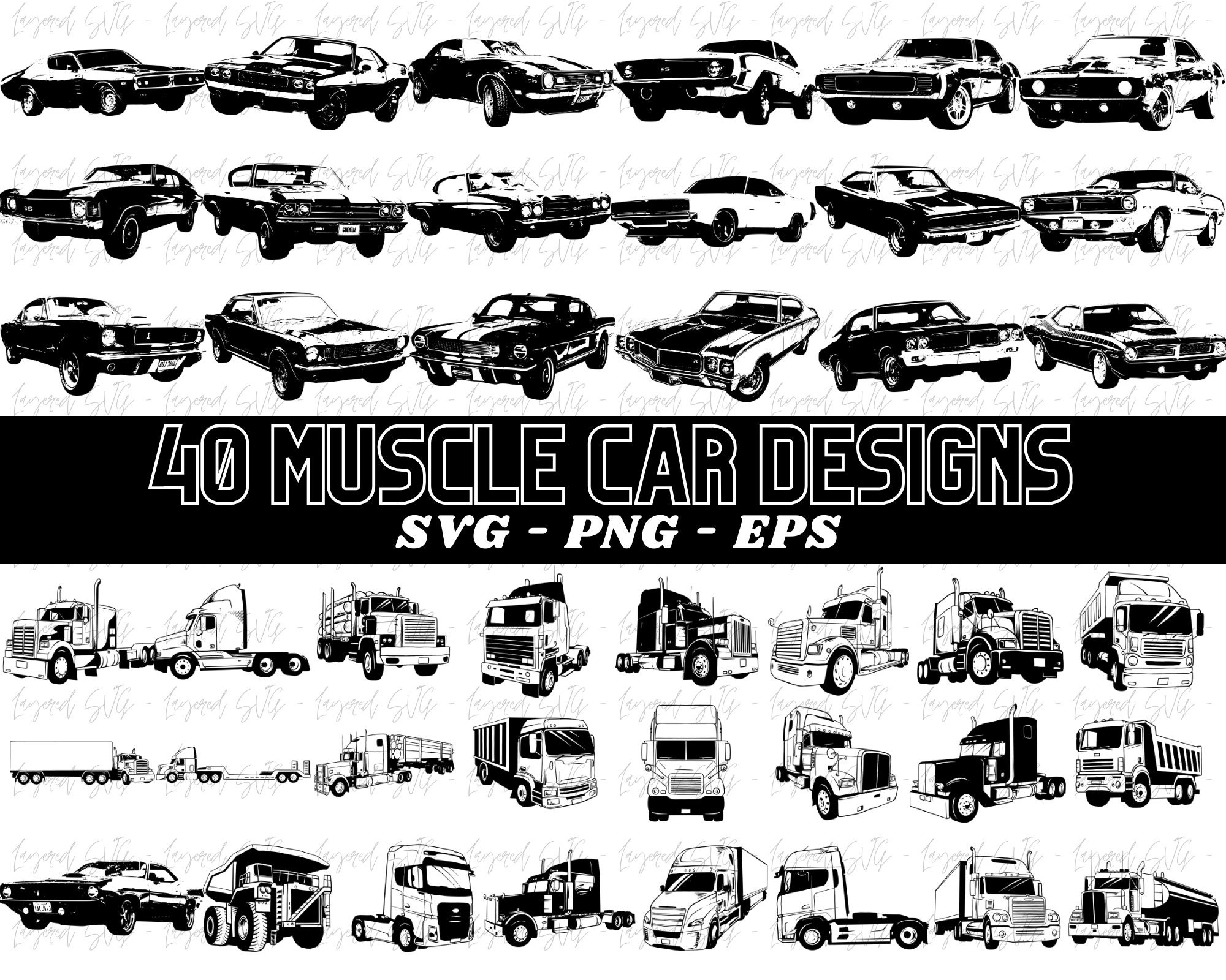 45 Muscle Car SVG Bundle, Muscle Car Svg, Muscle Car EPS, Muscle Car ...