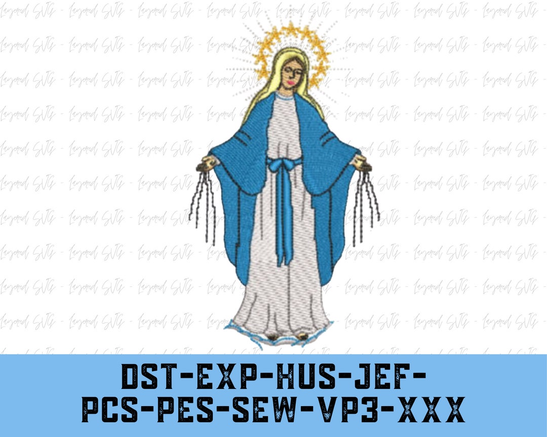 Virgin Mary Religious Embroidery,catholic Virgin Mary Digital Machine ...