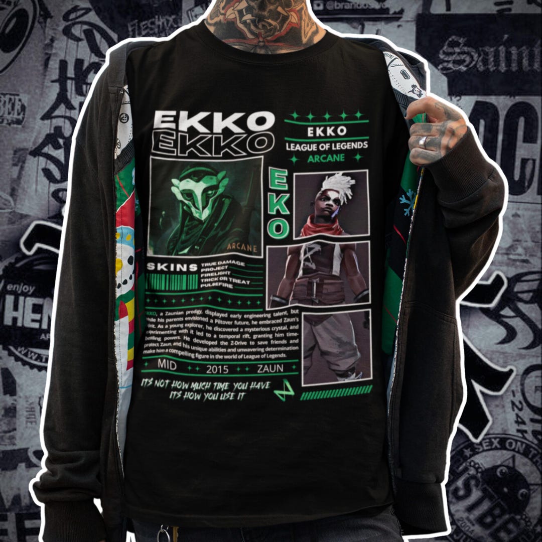 Ekko Shirt, Gaming Shirt, LOL Shirt, Gift for Him, Gift for Her, Arcane ...