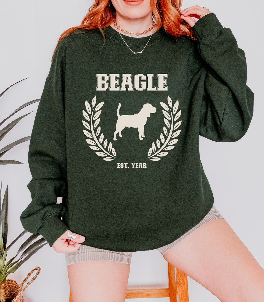 Personalized Beagle Sweatshirt With Name, Custom Varsity Sweatshirt ...
