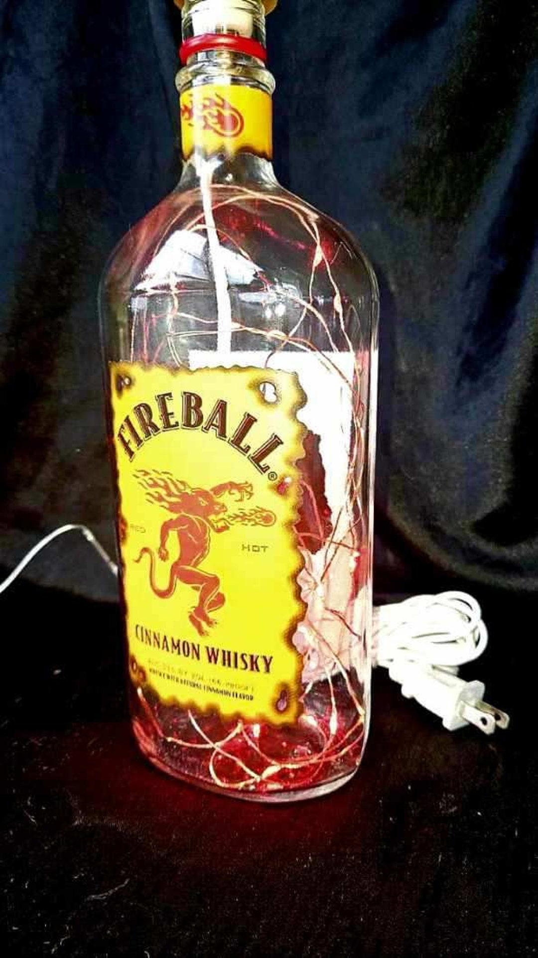 Homemade Fireball Bottle Lamp With Controllable LED Lights Throughout ...