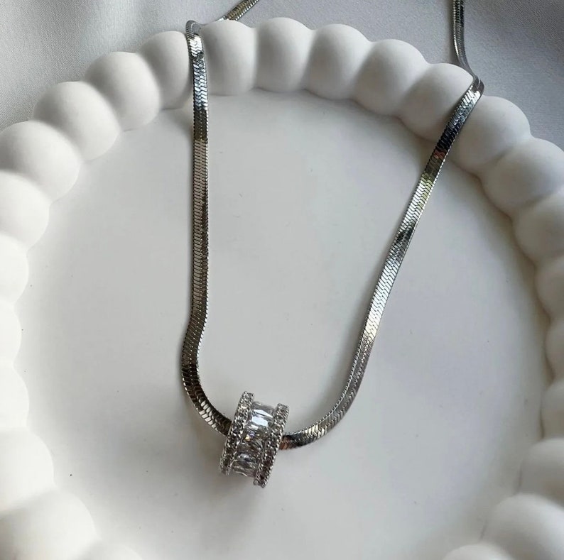 Italian Stainless Steel Chain Necklace Silver Color, Elegant and ...