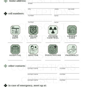 Editable Family Emergency Guide – Printable Contact List (digital ...