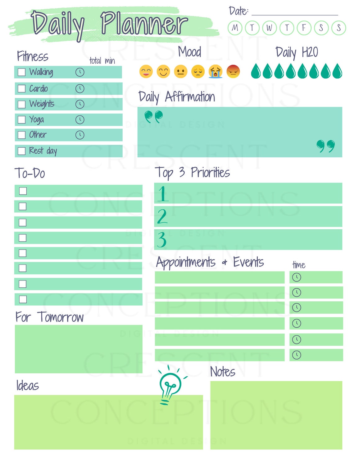 EDITABLE Daily Planner, Editable Daily to Do List, Printable Daily ...
