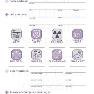 Editable Family Emergency Guide – Printable Contact List (digital ...