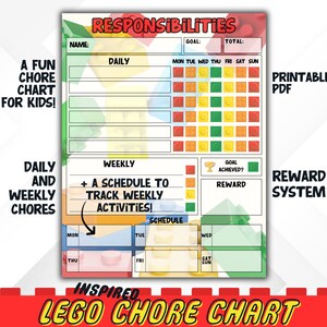 Printable Chore Chart for Kids, Responsibility Chart for Kids, Kids ...
