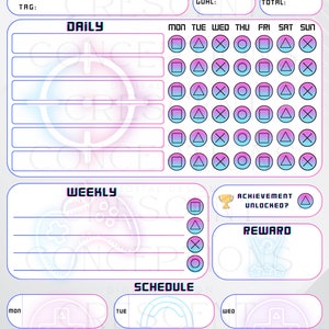 Printable Gamer Chore Chart for Kids, Responsibility Chart for Kids ...