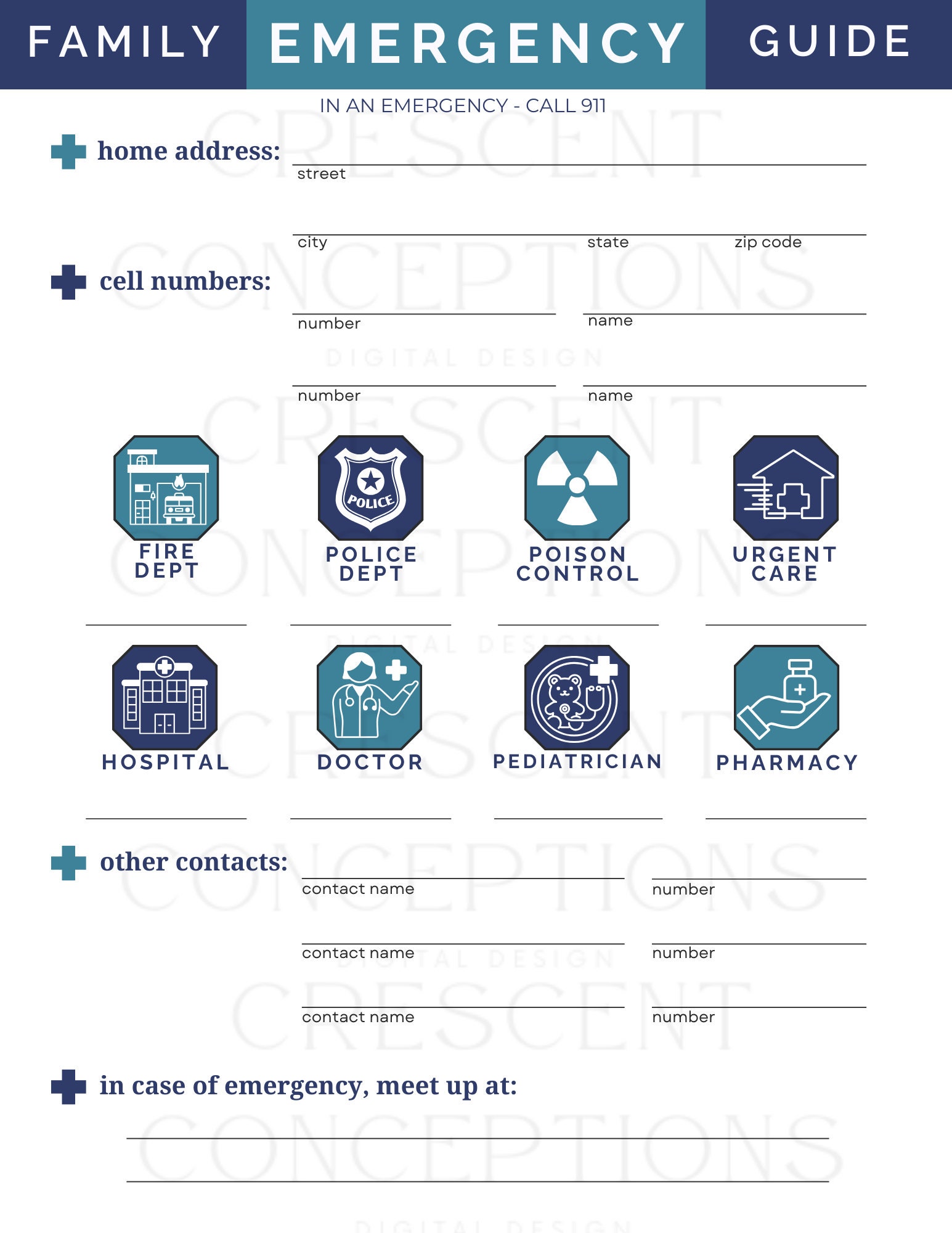 EDITABLE Family Emergency Guide - Emergency Contact List, Emergency ... EDITABLE Family Emergency Guide - Emergency Contact List, Emergency ...
