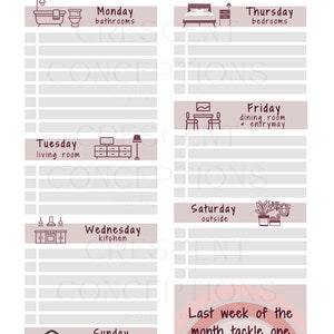 EDITABLE Cleaning Routine Checklist Template - Daily, Weekly, Monthly ...