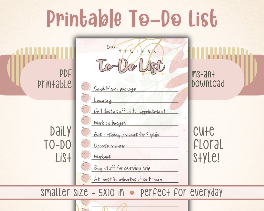 Printable to Do List, Printable to Do Checklist, Simple to Do List ...