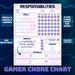 Printable Gamer Chore Chart for Kids, Responsibility Chart for Kids ...