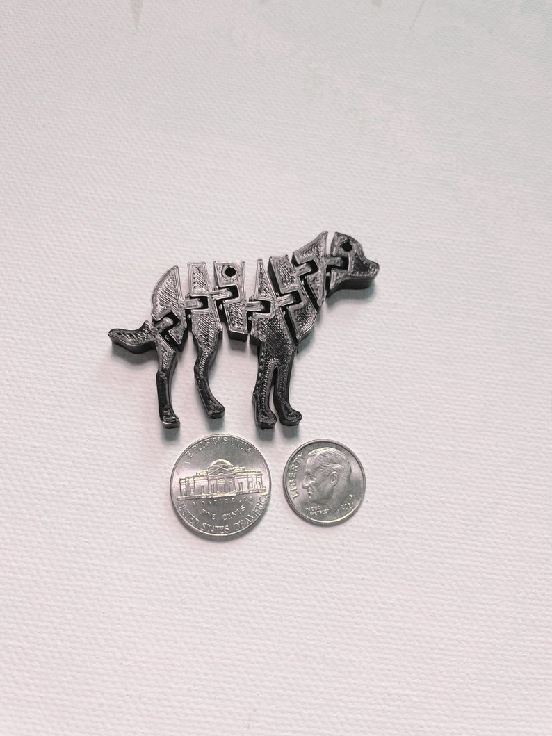3D Printed Articulated Dog Keychain - Etsy