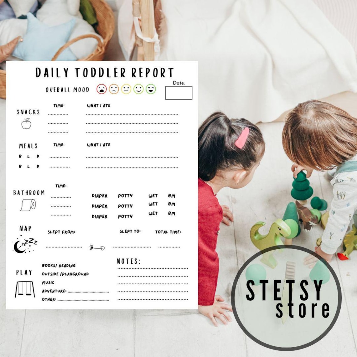 Daily Toddler Report - Etsy