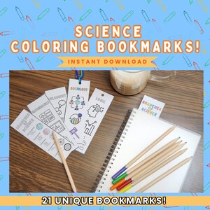 Science Coloring Bookmarks for Kids, 21 Designs (digital Download) - Etsy