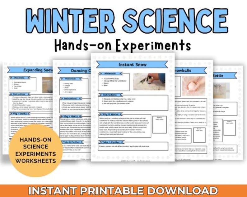Winter Science Experiments for Kids Scientific Method Worksheets and ...