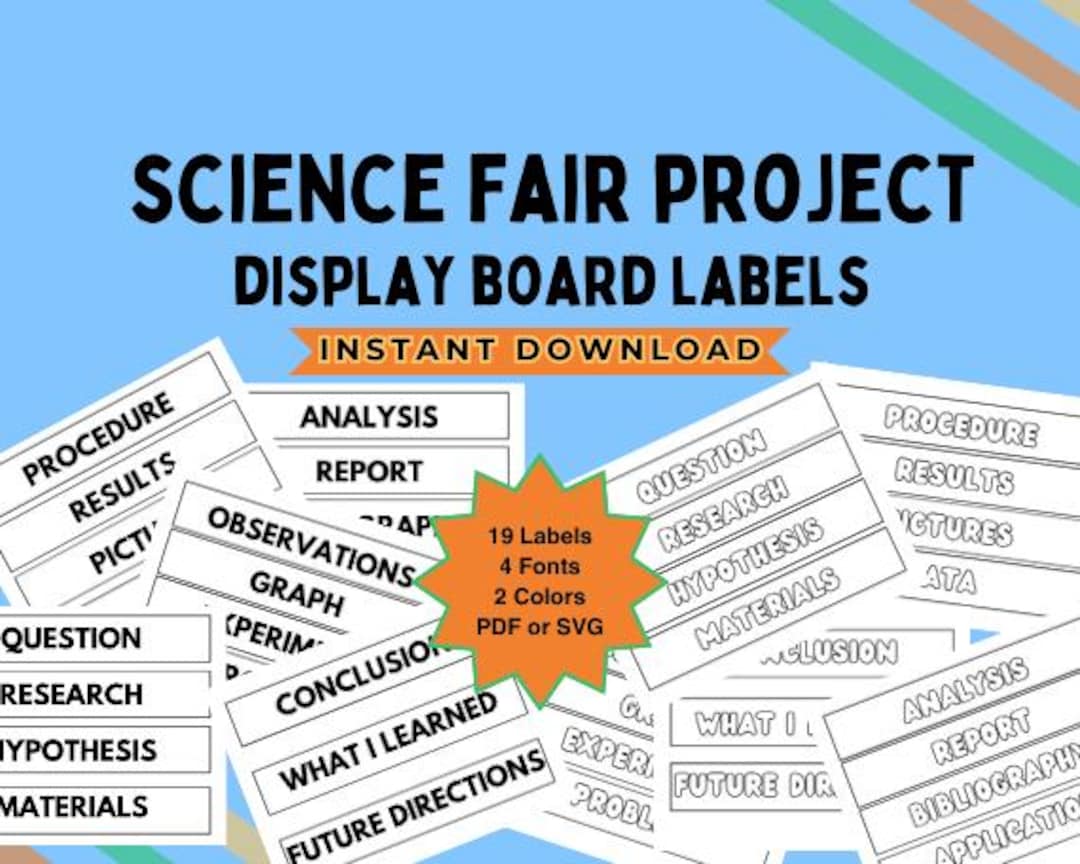 Science Fair Project Display Board Poster Labels for Student ...