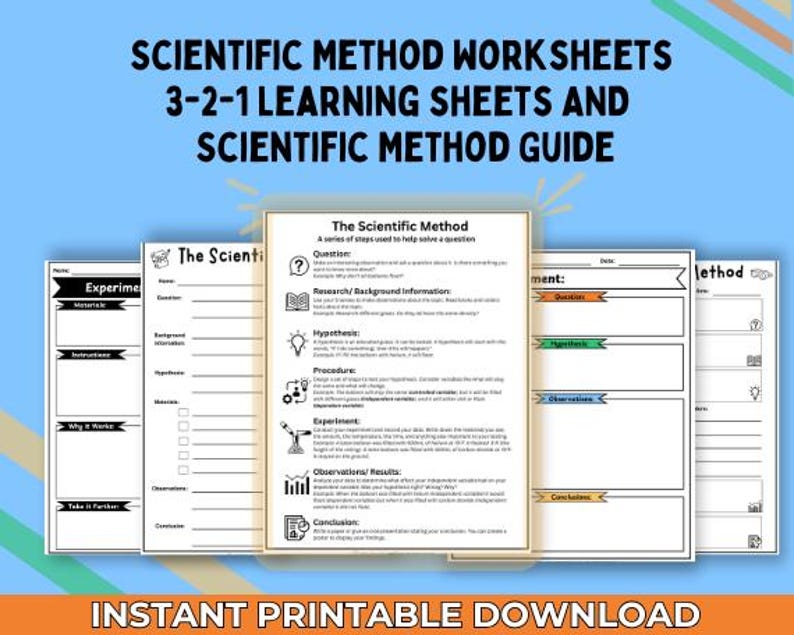 Scientific Method Guide Worksheets - Etsy