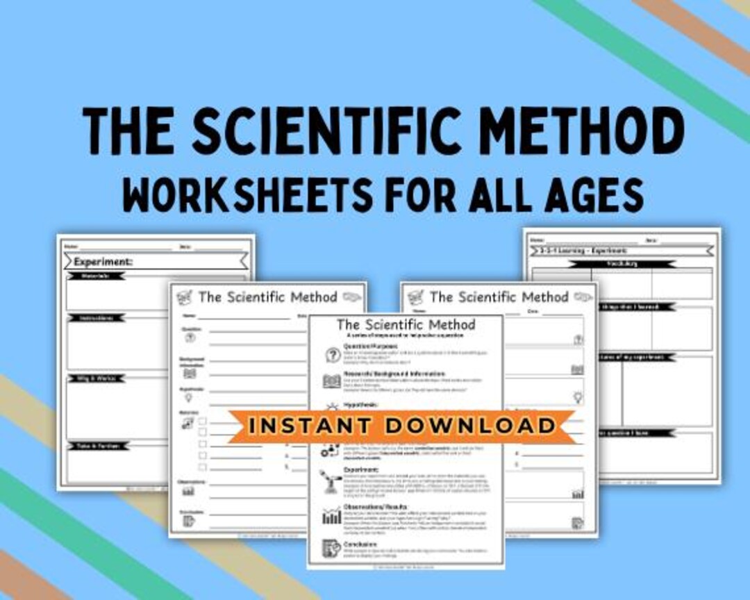 Scientific Method Guide Worksheets - Etsy