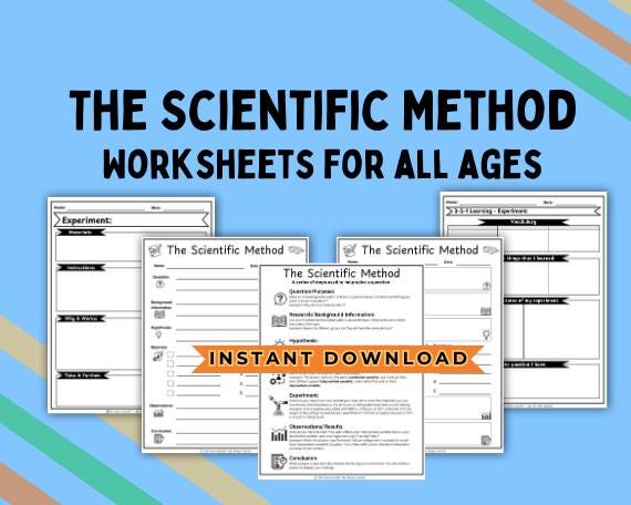Scientific Method Guide Worksheets - Etsy