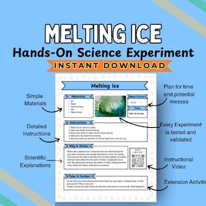 Melting Ice Science Experiment Printable Worksheet - Etsy