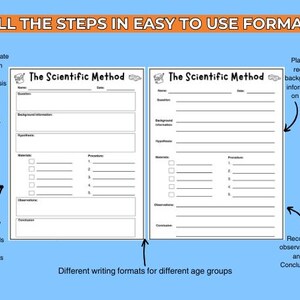 Scientific Method Guide Worksheets - Etsy