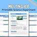 Melting Ice Science Experiment Printable Worksheet - Etsy
