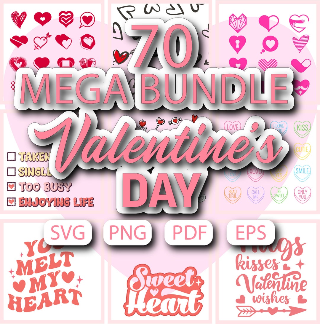 Valentine Day Svg MEGA BUNDLE Valentine Svg - Etsy