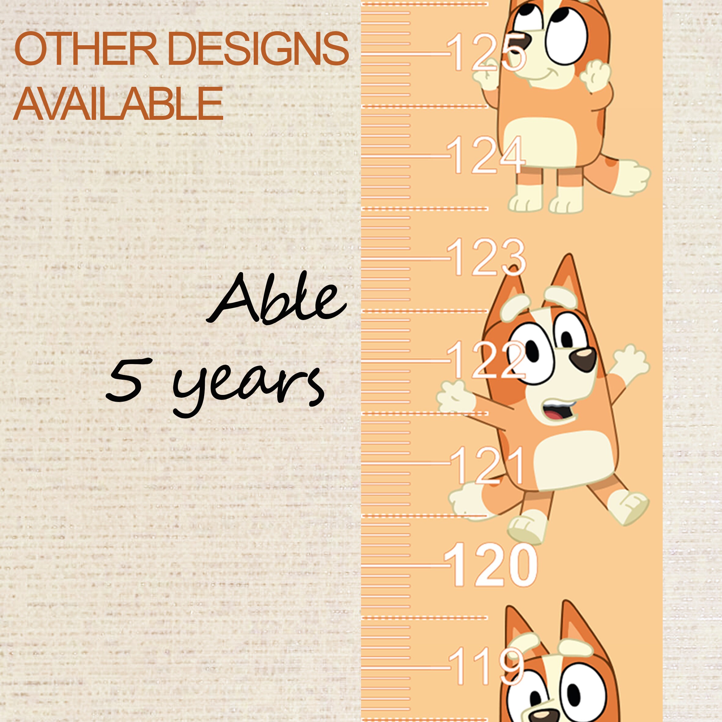 Bluey Inspired Children's Height Chart, Bluey Design, Height Chart Wall ...
