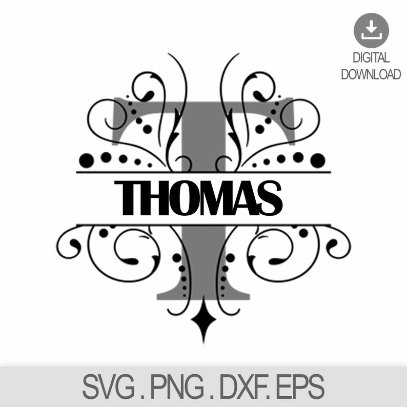 Split Monogram Alphabet Svg, Dxf, Png, Eps Split Monogram Frame Alphabet, Cut File for Cricut ...