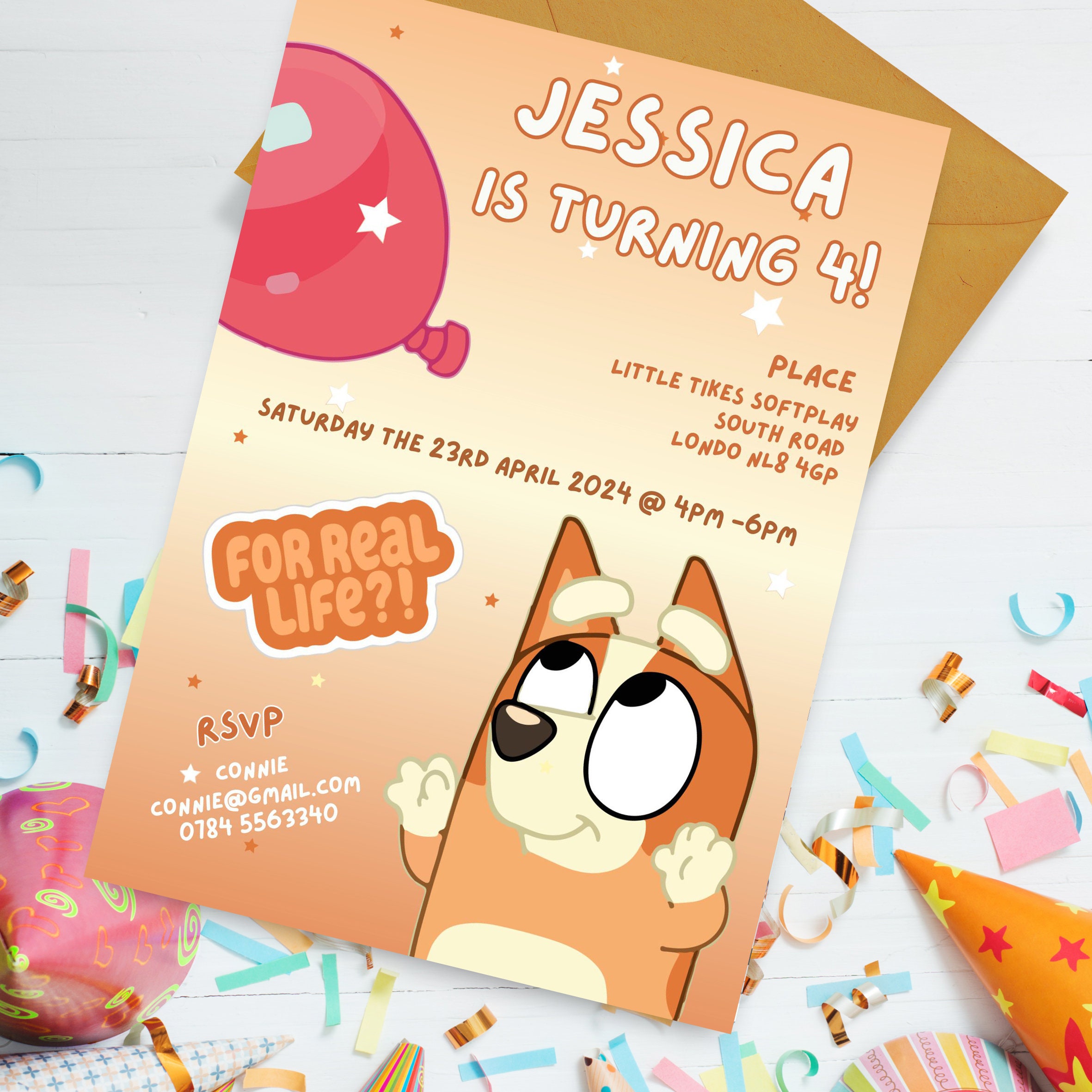 Bingo Invitation, Bluey Evite, Birthday Invitation Template, Editable ...