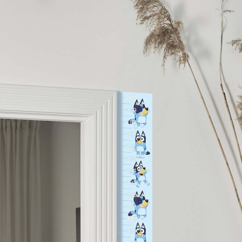 Bluey Inspired Children's Growth Chart, Bluey Design, Height Chart Wall ...