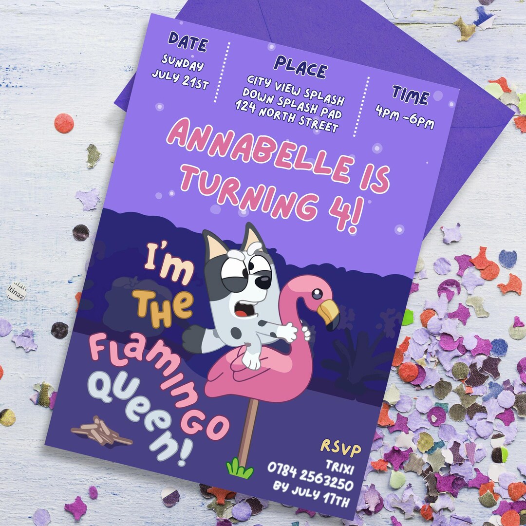 Bluey Muffin Invitation, Bluey Evite, Birthday Invitation Template ...