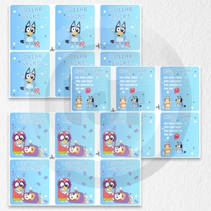 Bluey Party Favours Bundle, 5 Designs. Slipped on My Beans, Dollar ...