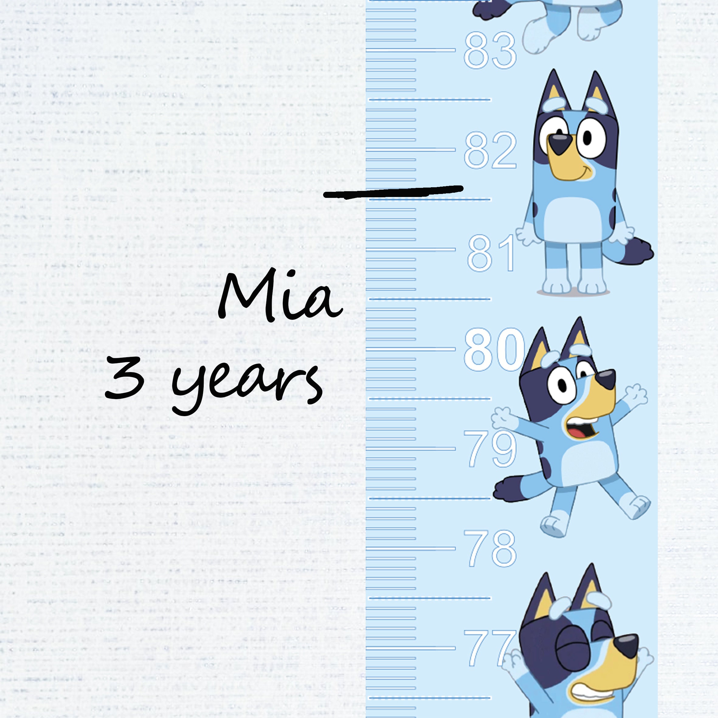 Bluey Inspired Children's Height Chart, Bluey Design, Height Chart Wall ...