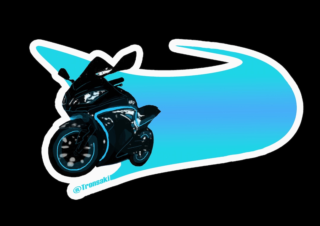Tron Motorcycle Vinyl Sticker | Motorcycle Sticker | Water Bottle ...