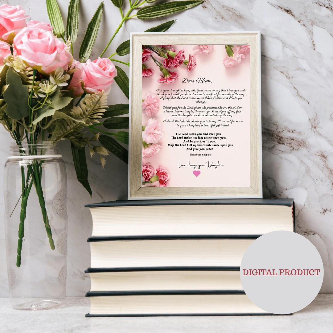 Letter to Mum Printable and Christian Content. - Etsy