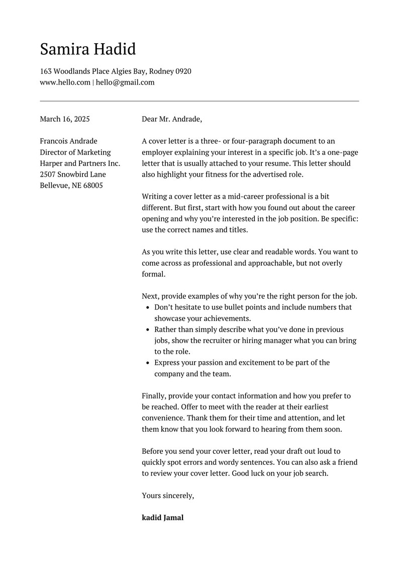 ATS Friendly Resume Template, With Cover Letter, Professional Resume ...