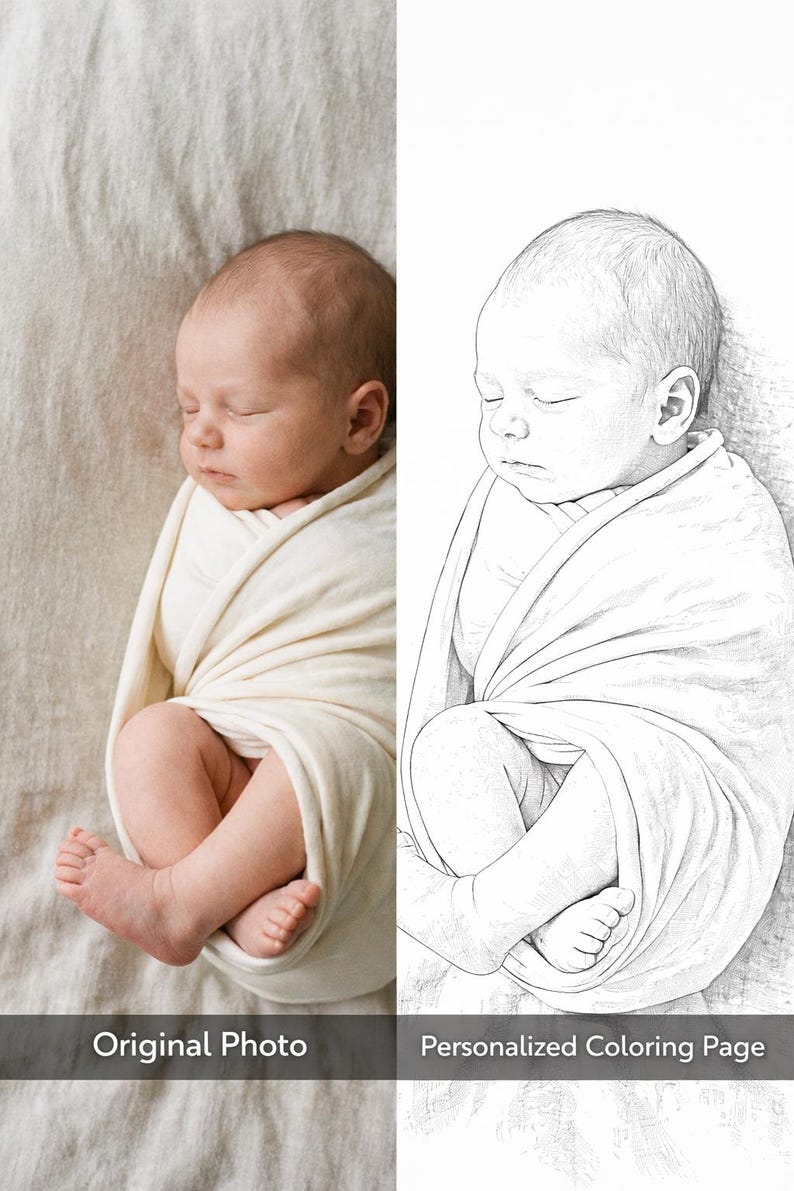 Custom Coloring Page From Photo for Kids | Personalized Printable Art ...