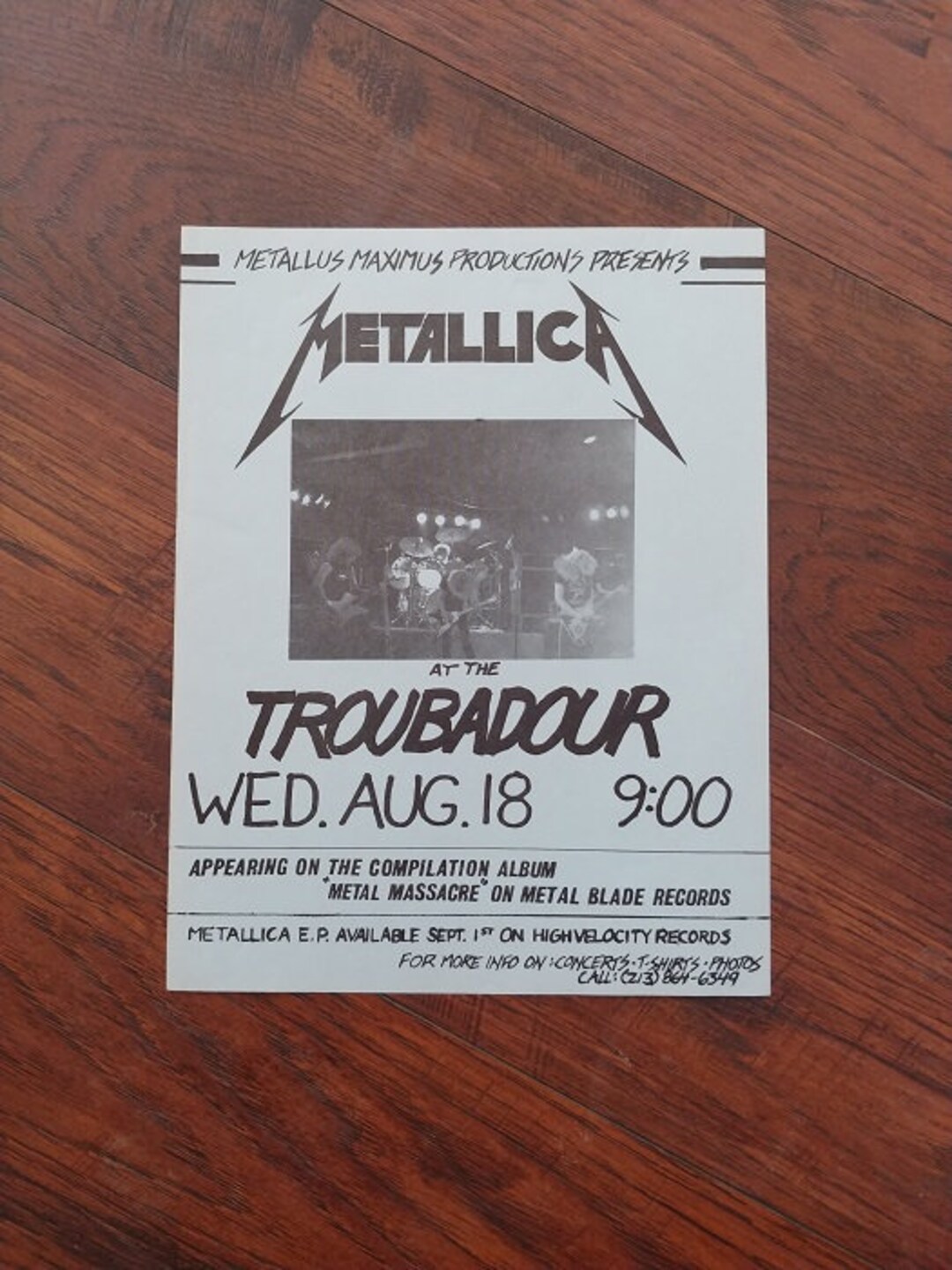 Metal Rock Laminated Flyer Wed Aug 18th Metallica - Etsy
