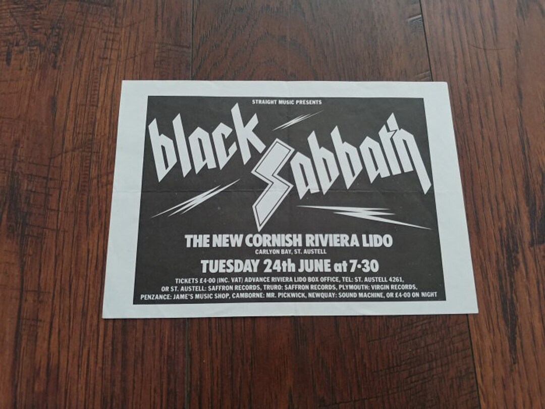 Heavy Metal Rock Laminated Flyer June 24th Tuesday Black Sabbath - Etsy