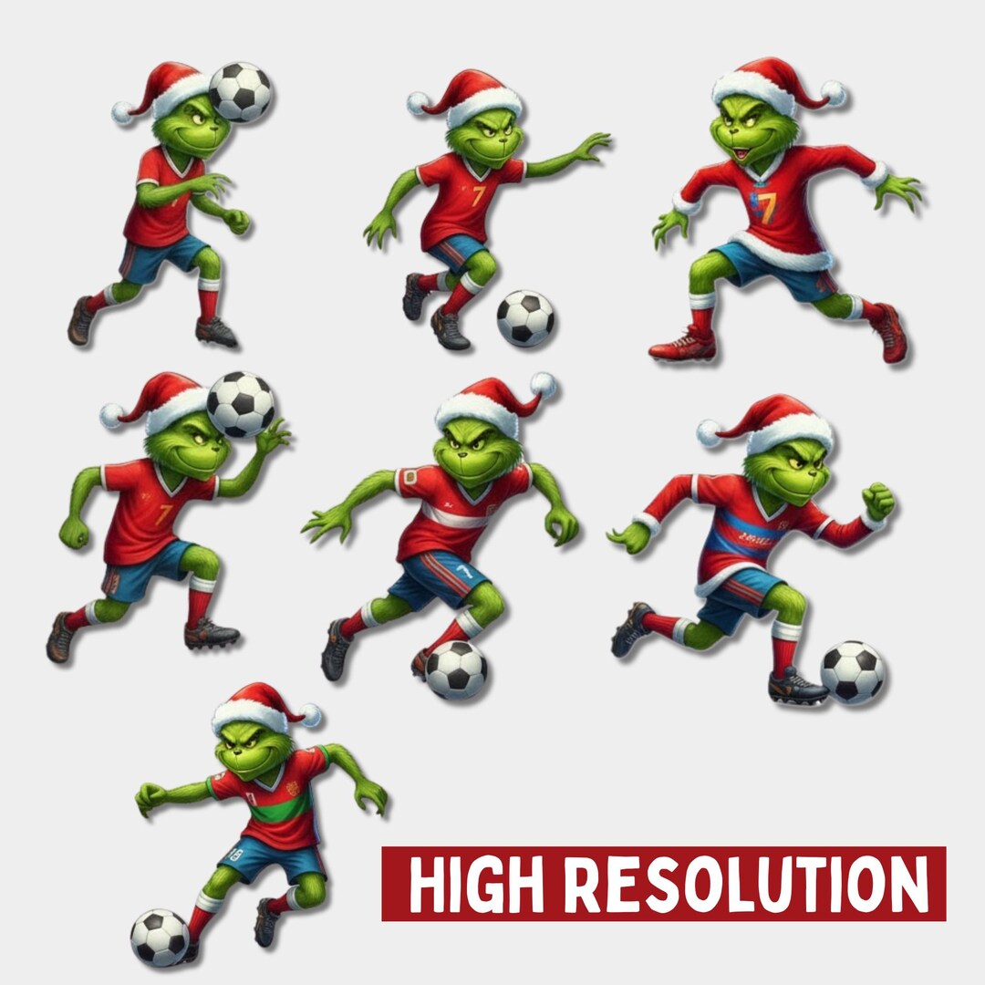 Soccer Grinch Christmas Clipart | Holiday PNG Set (digital Download) - Etsy