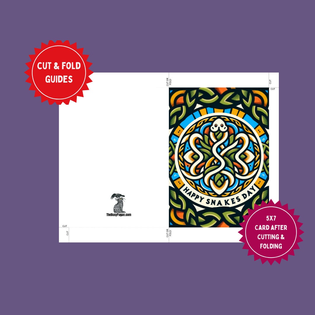 All Snakes Day Card Digital Download Irish Celtic Pagan Greeting ...