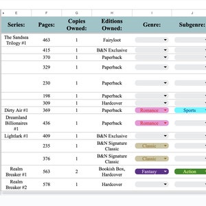 Personal Book Catalogue Template - Etsy